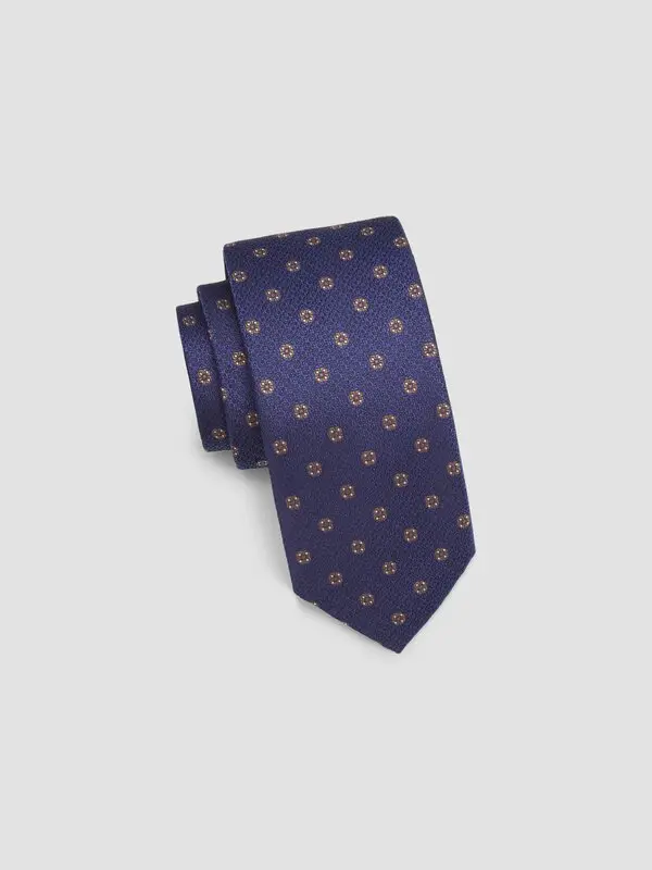 Canali Textured Medallion Silk Tie