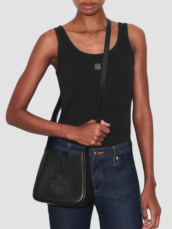 Tory Burch Miller Swing Leather Crossbody Bag - Black