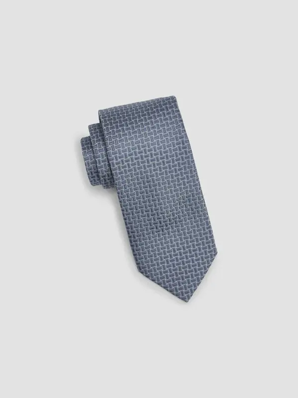 Canali Basket-weave Jacquard Silk Tie