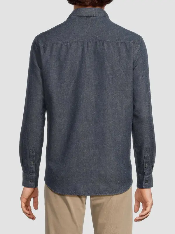 Canali Cotton Mélange Denim Button-front Shirt