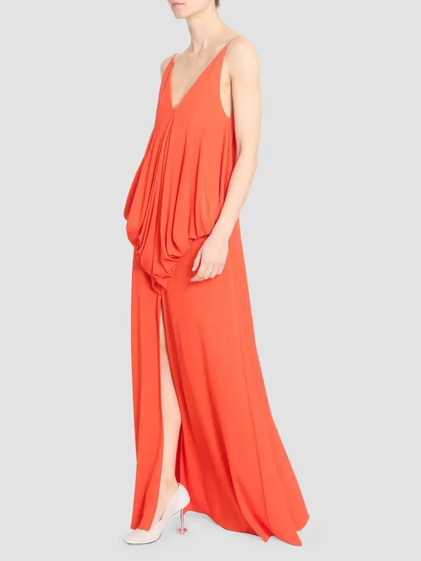 Loewe Draped V-neck Gown