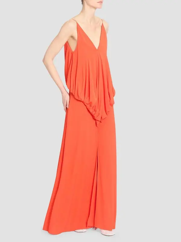 Loewe Draped V-neck Gown