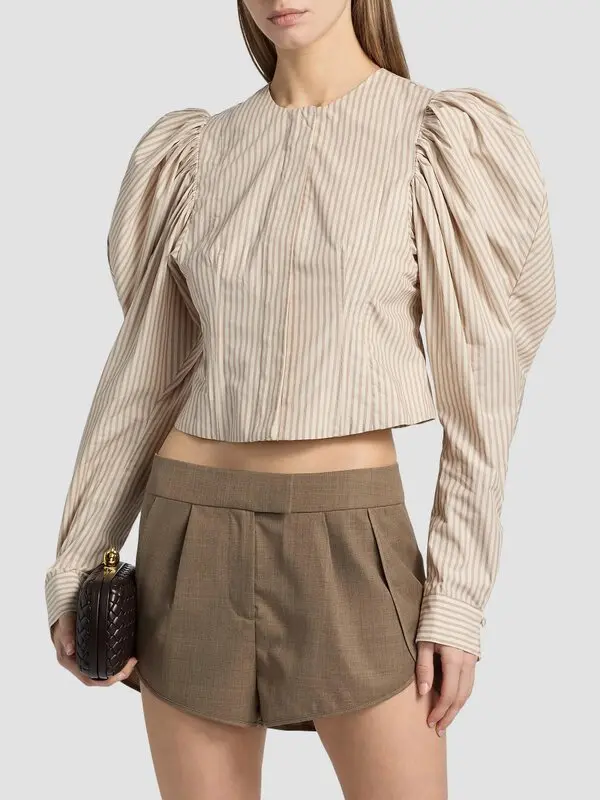 Ronny Kobo Jiani Striped Cotton Top