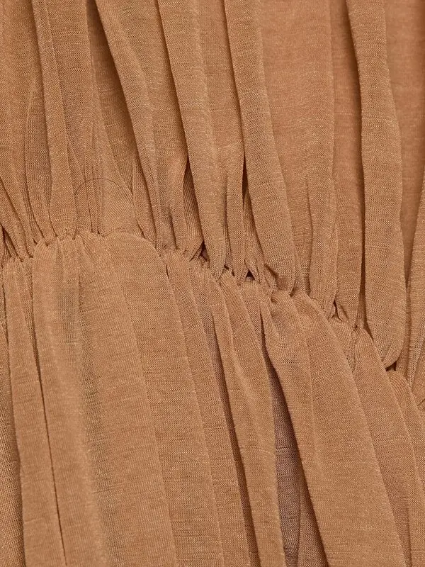 Ronny Kobo Damier Ruched Maxi Dress