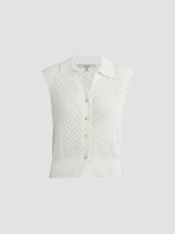 Hudson Jeans Cap Sleeve Rib-knit Top