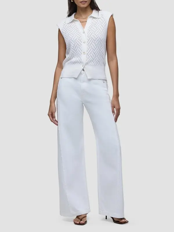 Hudson Jeans Cap Sleeve Rib-knit Top