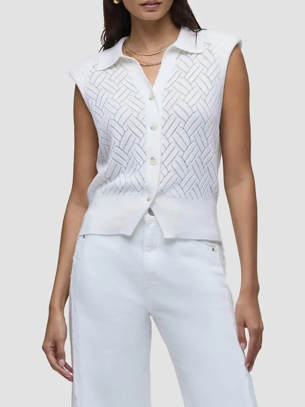 Hudson Jeans Cap Sleeve Rib-knit Top