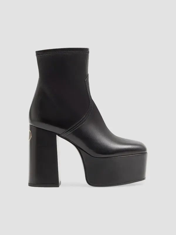 Valentino Garavani Fawcette Platform Ankle 120mm Boots In Stretch Nappa - Black