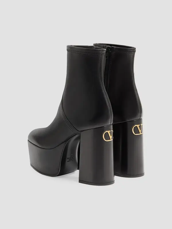 Valentino Garavani Fawcette Platform Ankle 120mm Boots In Stretch Nappa