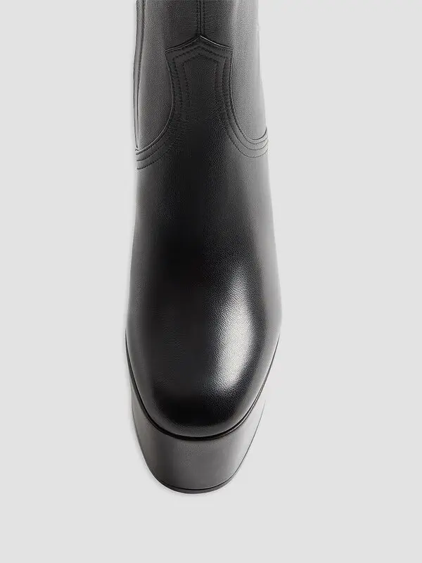 Valentino Garavani Fawcette Platform Ankle 120mm Boots In Stretch Nappa