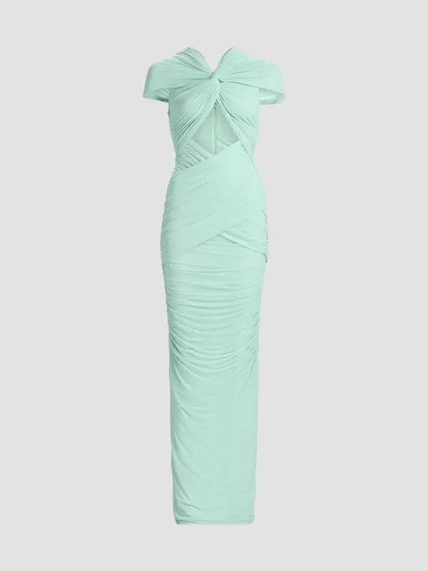 Ronny Kobo Nasha Ruched Sheath Maxi Dress