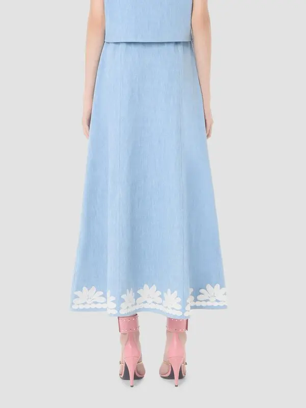 Valentino Garavani Embroidered Midi Skirt
