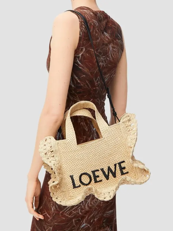 Loewe X Paula's Ibiza Font Raffia Tote Bag