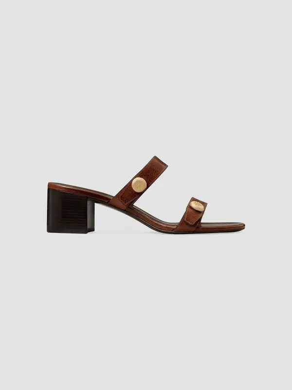 Tory Burch Romy City 55mm Leather Sandals - Deep Cuoio