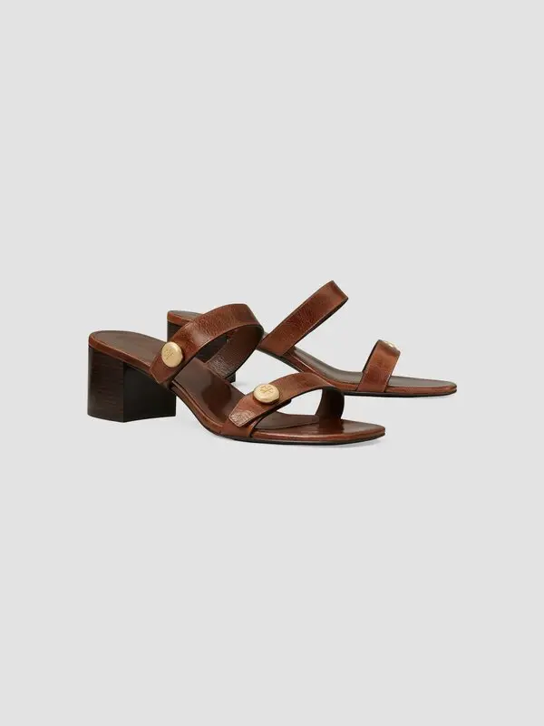 Tory Burch Romy City 55mm Leather Sandals - Deep Cuoio