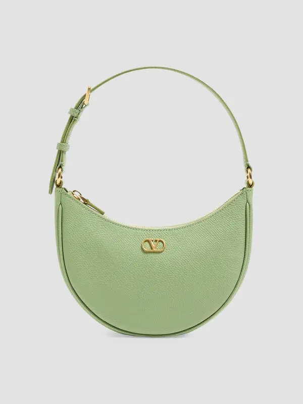 Valentino Garavani Hobo Bag In Grainy Calfskin - Mint