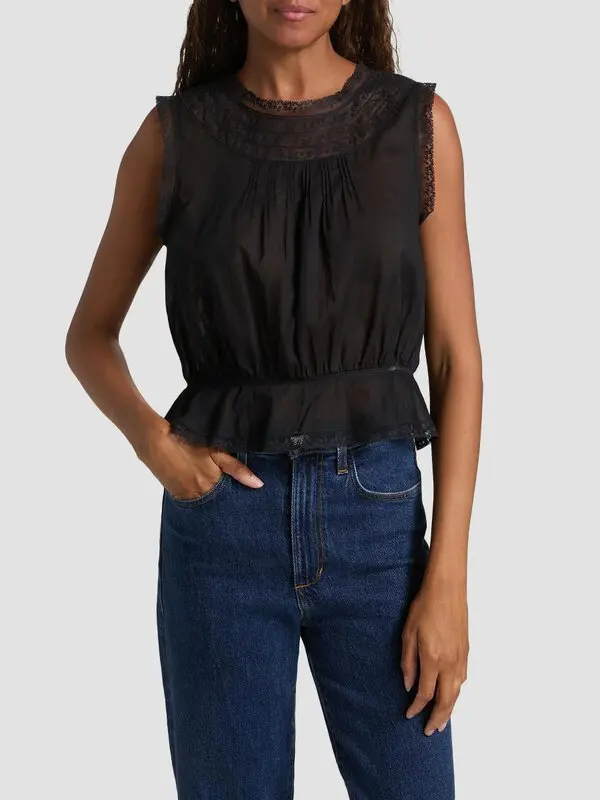 DÔEN Lilibet Cotton Top - Black