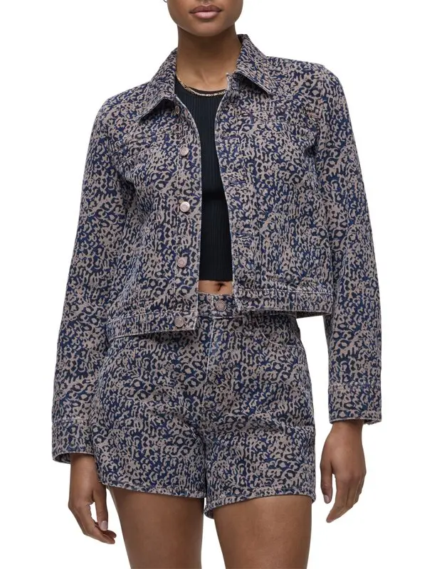 Hudson Jeans Liza Printed Denim Trucker Jacket