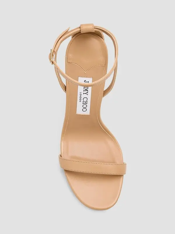 JIMMY CHOO Moza 120mm Leather Sandals - Chai