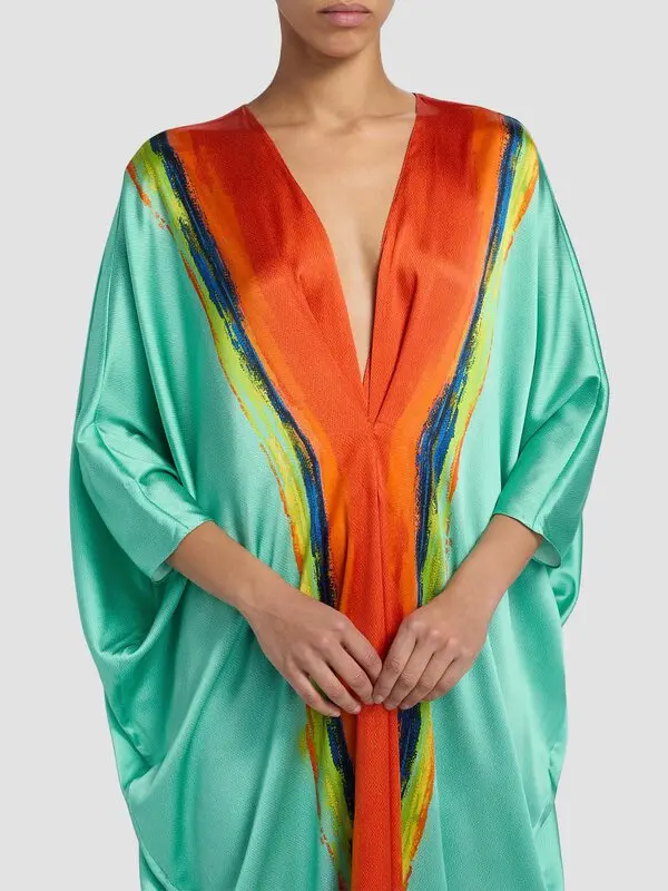 Silvia Tcherassi Nidia Abstract Draped V-neck Tunic