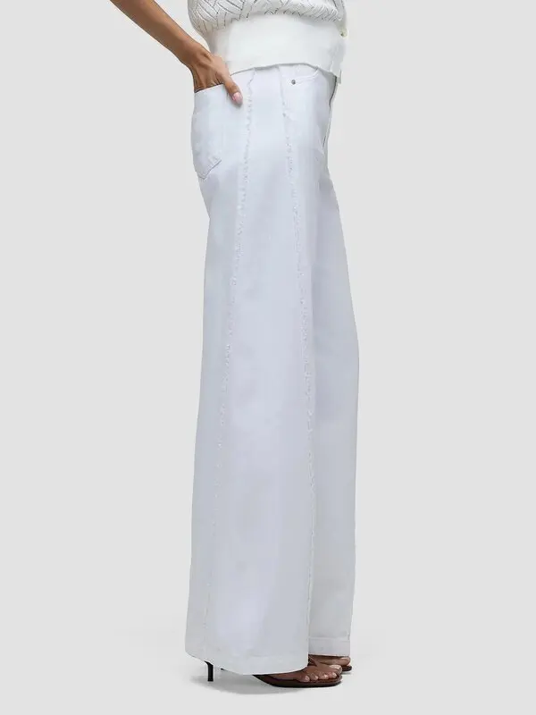 Hudson Jeans Jodie Wide-leg Frayed Seam Jeans