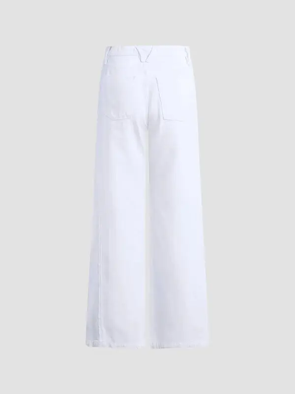 Hudson Jeans Jodie Wide-leg Frayed Seam Jeans