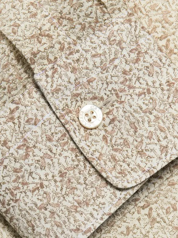 Canali Floral Linen-cotton Sport Shirt