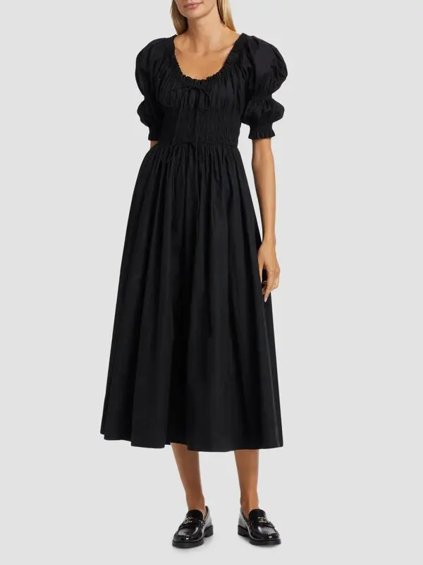 DÔEN Ischia Puff-sleeve Dress - Black