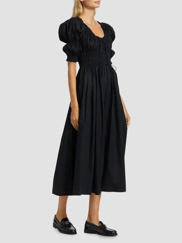 DÔEN Ischia Puff-sleeve Dress - Black
