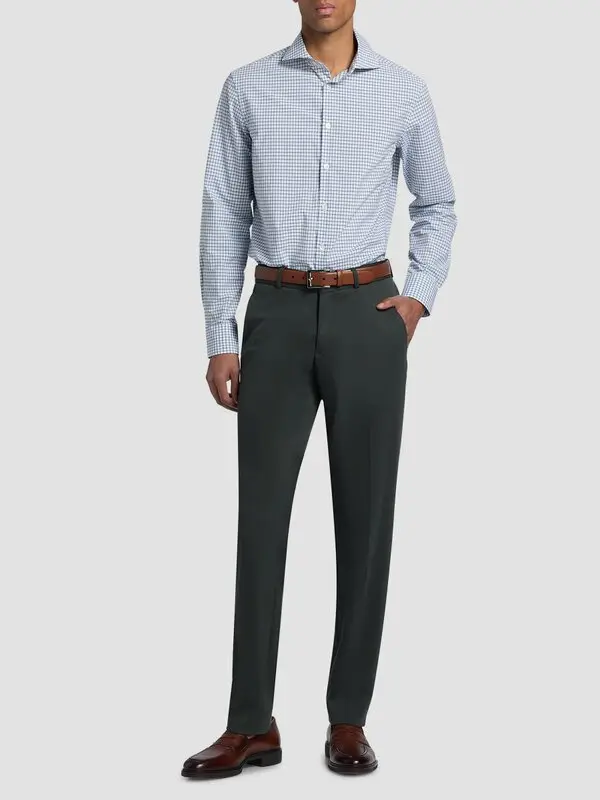 Canali Window Check Cotton Sport Shirt