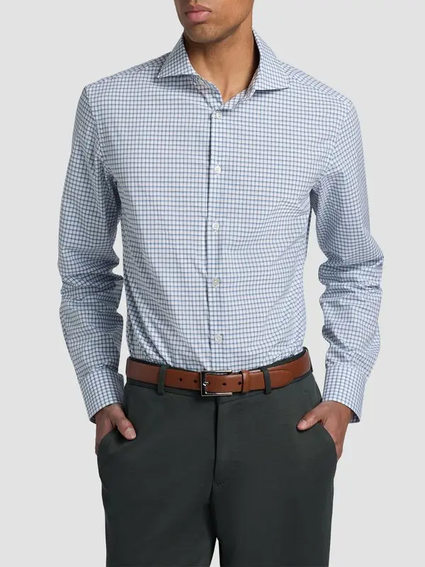 Canali Window Check Cotton Sport Shirt