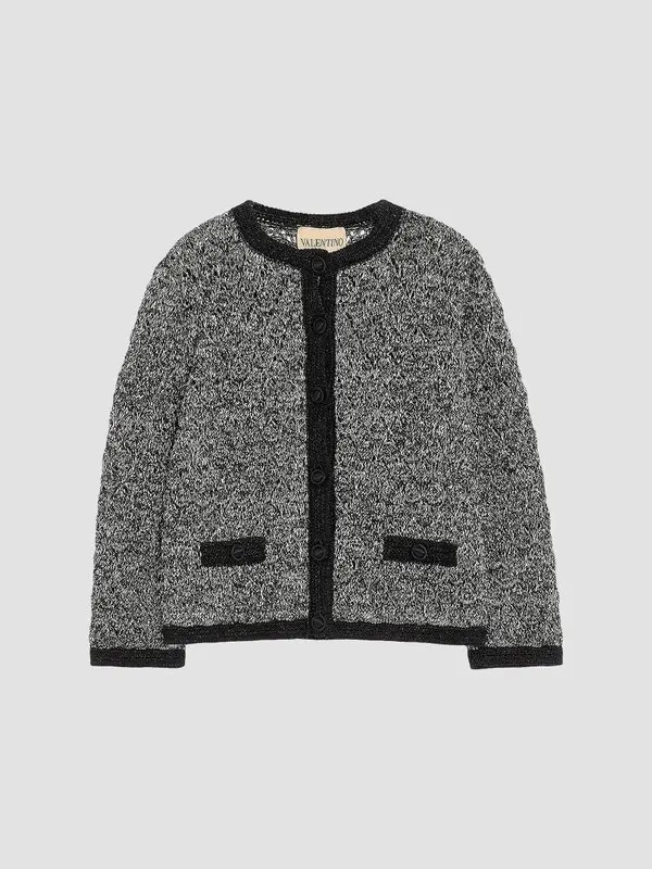 Valentino Garavani Knitted Jacket In Linen And Lurex