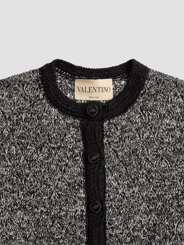 Valentino Garavani Knitted Jacket In Linen And Lurex