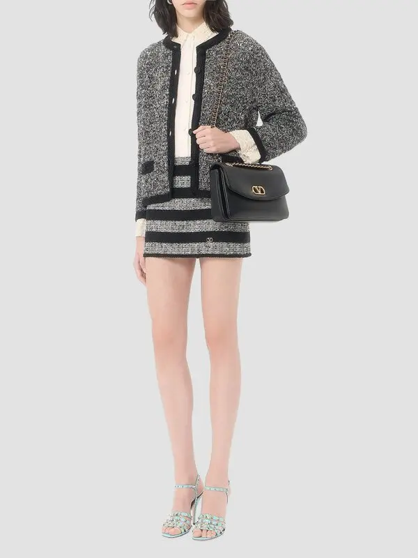 Valentino Garavani Knitted Jacket In Linen And Lurex
