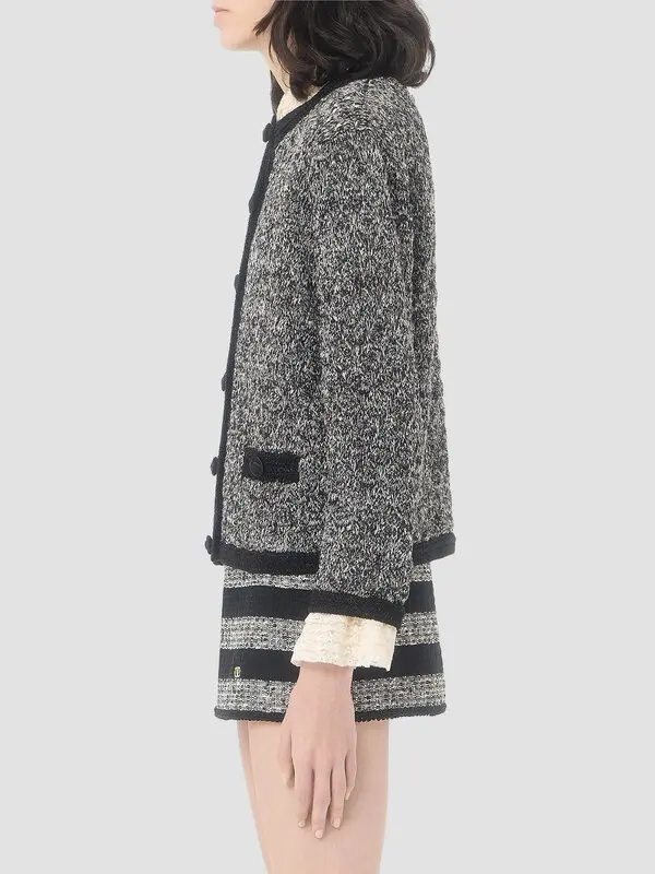 Valentino Garavani Knitted Jacket In Linen And Lurex