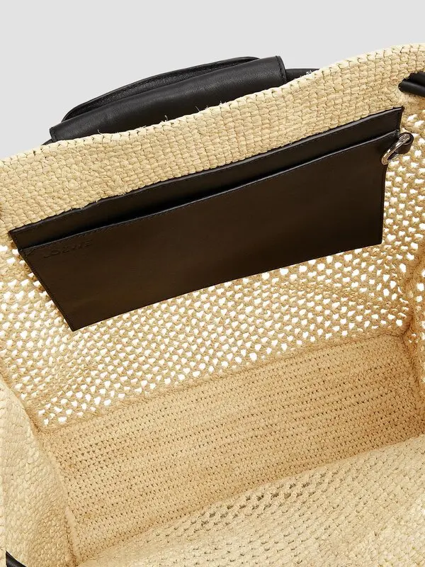 Loewe X Paula's Ibiza Pebble Hobo Honeycomb Raffia & Leather Tote Bag