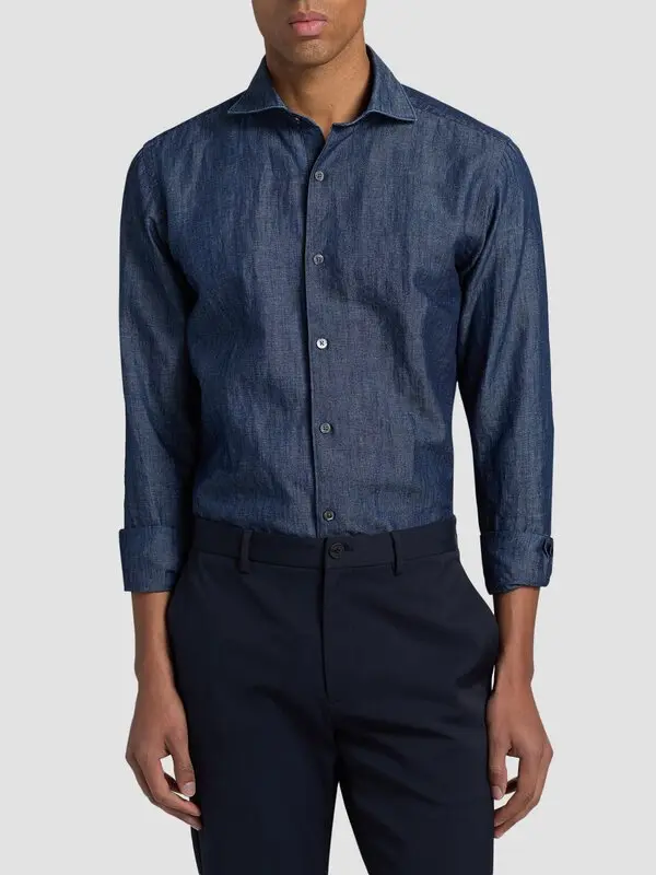 Canali Cotton-linen Sport Shirt