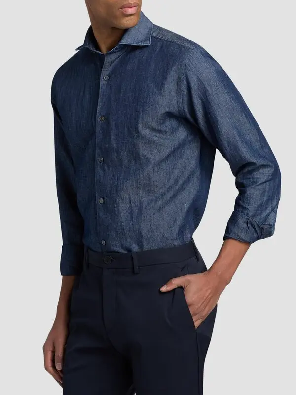 Canali Cotton-linen Sport Shirt