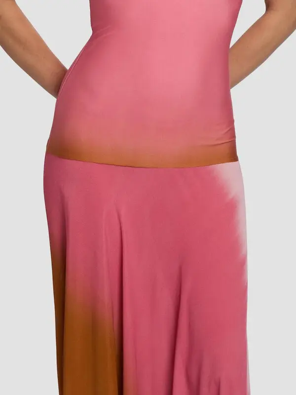 Silvia Tcherassi Inari Tie-dye Crepe Strapless Maxi Dress