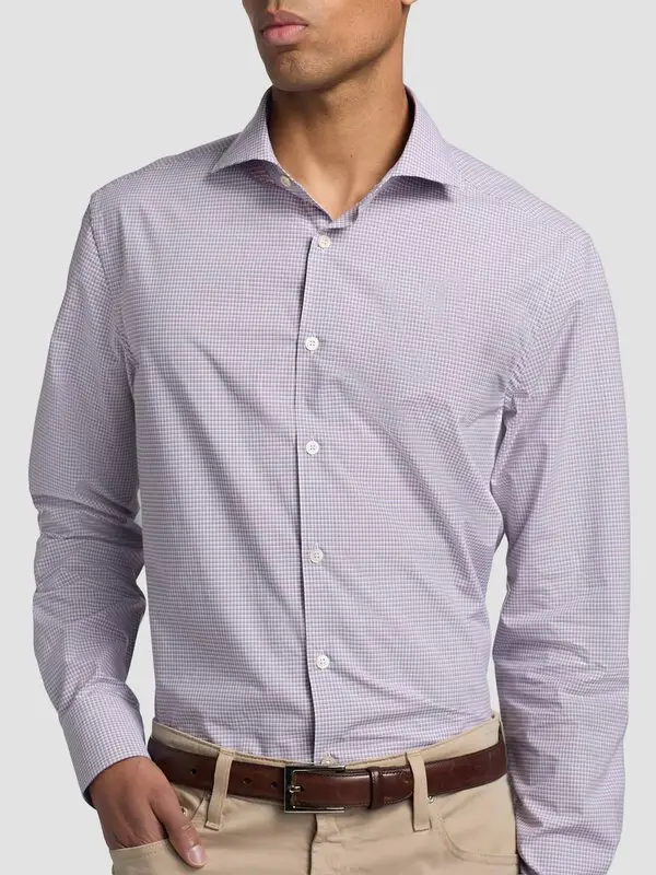 Canali Micro Checked Cotton Sport Shirt