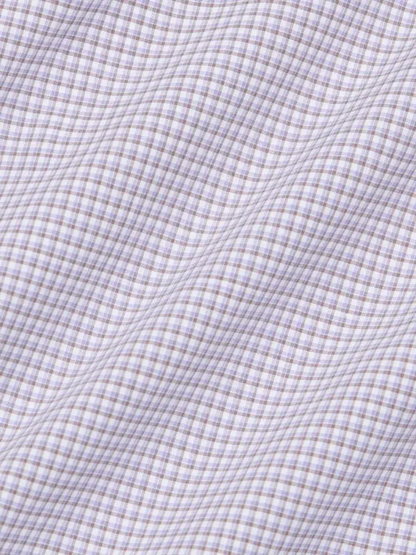 Canali Micro Checked Cotton Sport Shirt - Purple