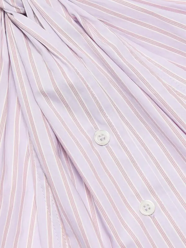 Ronny Kobo Micala Pinstriped Cotton Open-back Top