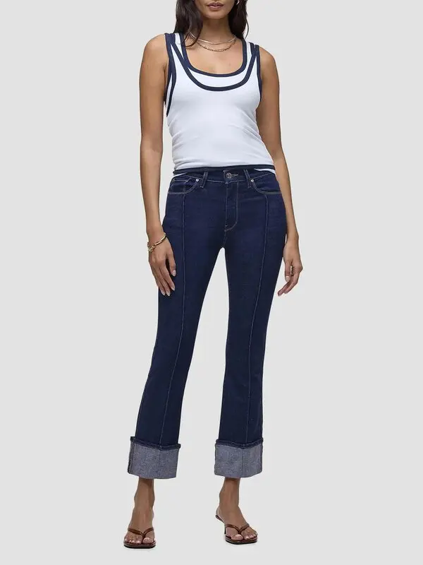 Hudson Jeans Barbara High-rise Pintucked Boot Crop Jeans