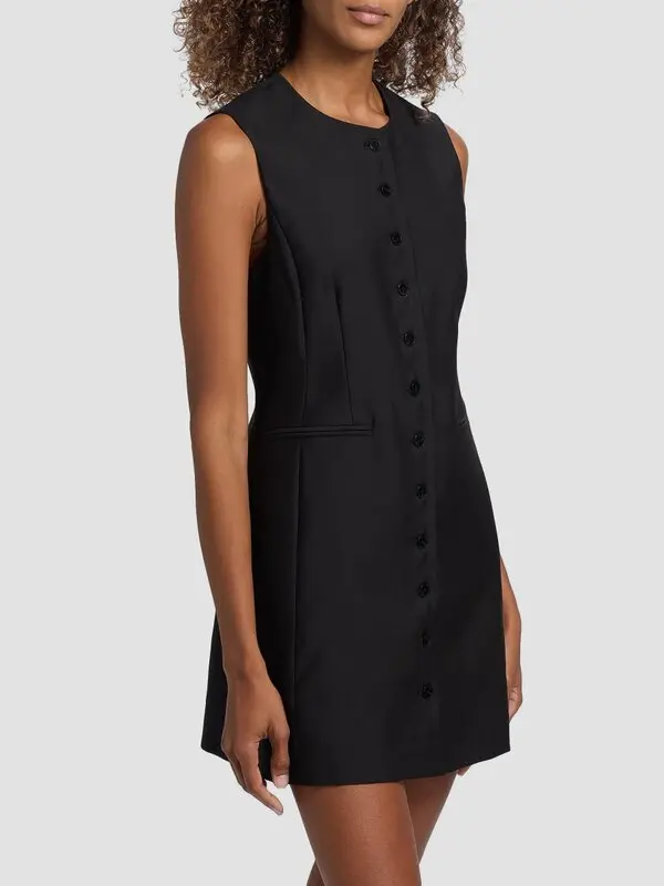 HEIRLOME Danielle Wool-blend Button-front Minidress