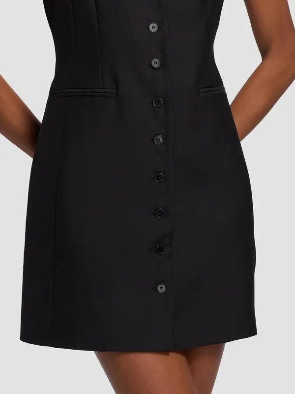 HEIRLOME Danielle Wool-blend Button-front Minidress