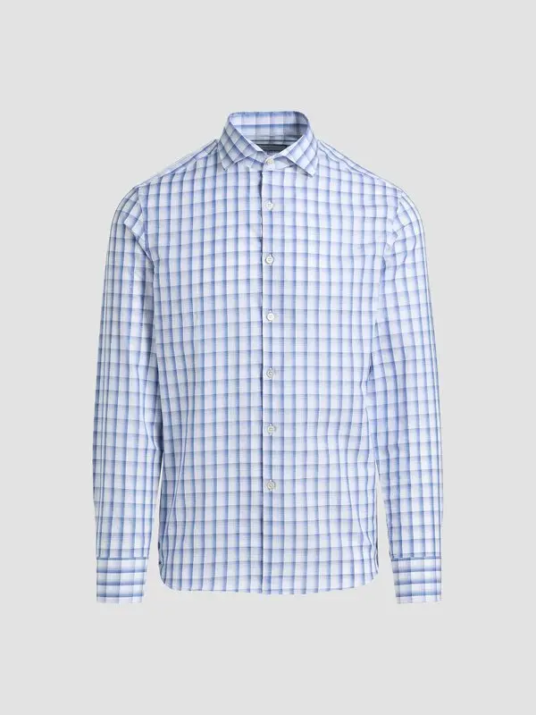 Canali Plaid Cotton-linen Sport Shirt