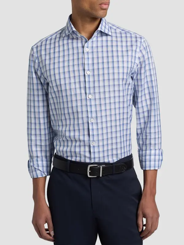 Canali Plaid Cotton-linen Sport Shirt