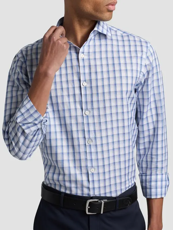 Canali Plaid Cotton-linen Sport Shirt