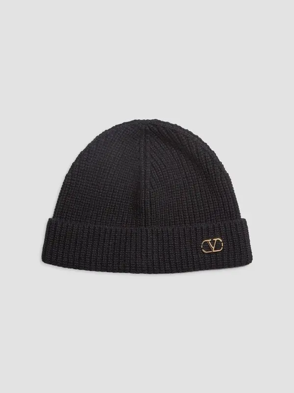 Valentino Garavani Vlogo Signature Knitted Cashmere Beanie