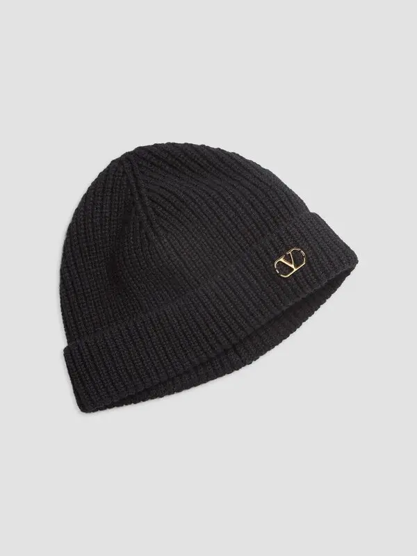 Valentino Garavani Vlogo Signature Knitted Cashmere Beanie